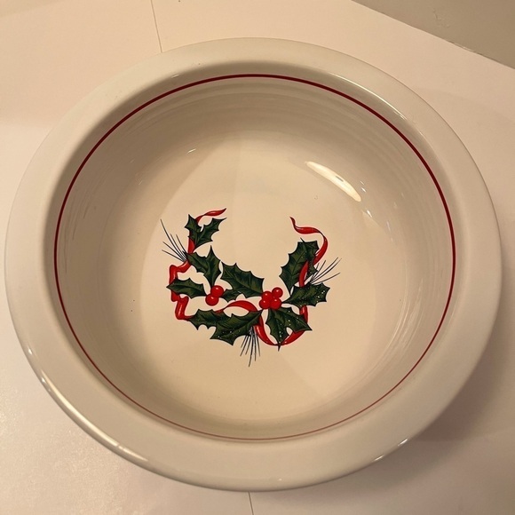 Fiestaware | Dining | Fiestaware Christmas Holly And Ribbon Serving ...